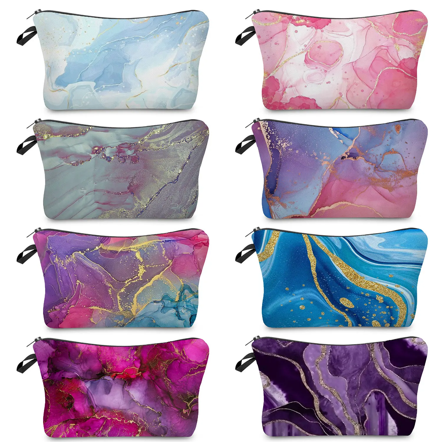 Marble Pattern Abstract Art Fashion Printed Women's Makeup Bag Eco ...