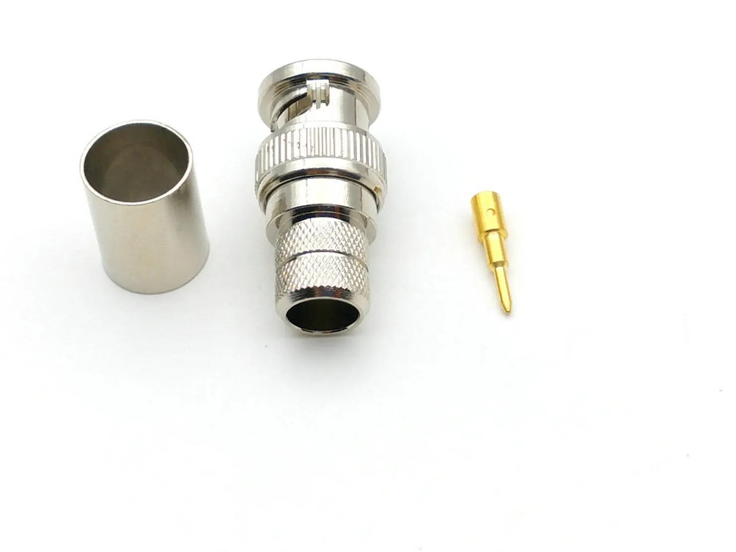 20PCS/100pcs 50Ω BNC Male Crimp Solder Connector for Coaxial RG8 LMR400|Connectors| - AliExpress