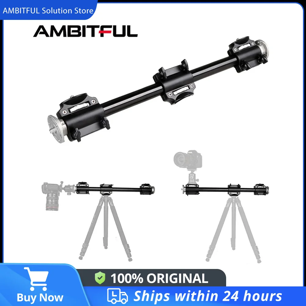 Aluminum 3/8 Screw Four Head Mounts Cross Arm Support Tripod Rock Solid ...