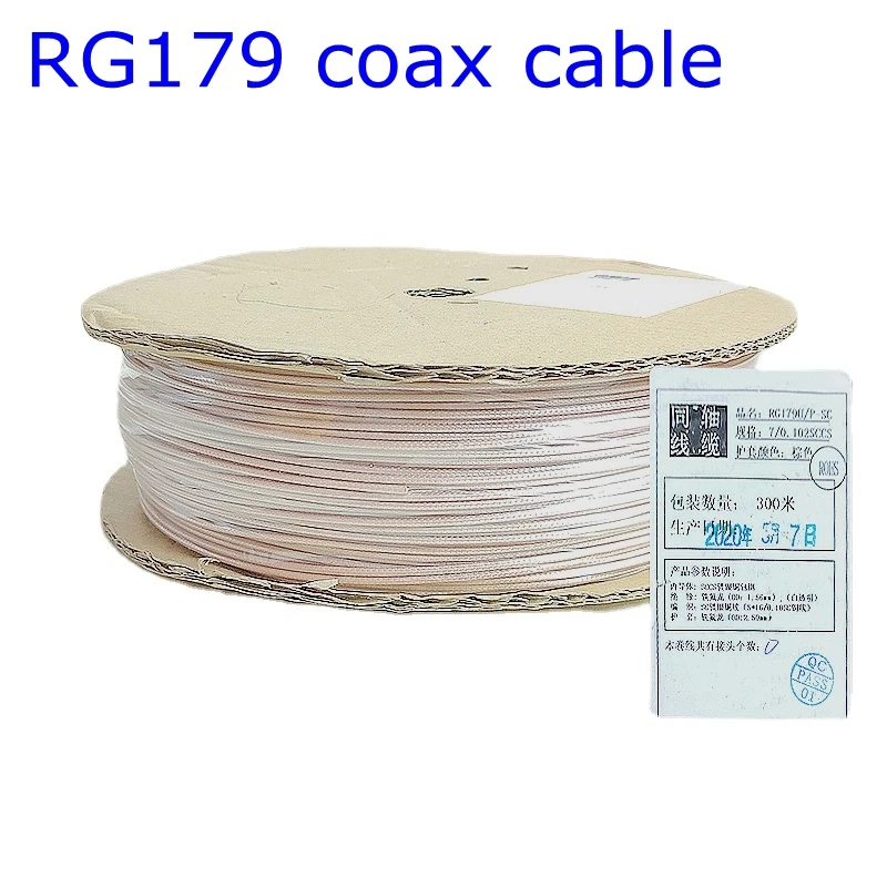 75 옴 RG179 케이블 RG-179 RF 동축 케이블 2.5mm 저손실 M17/113 실드 피그테일 고온 고주파 와이어 ...