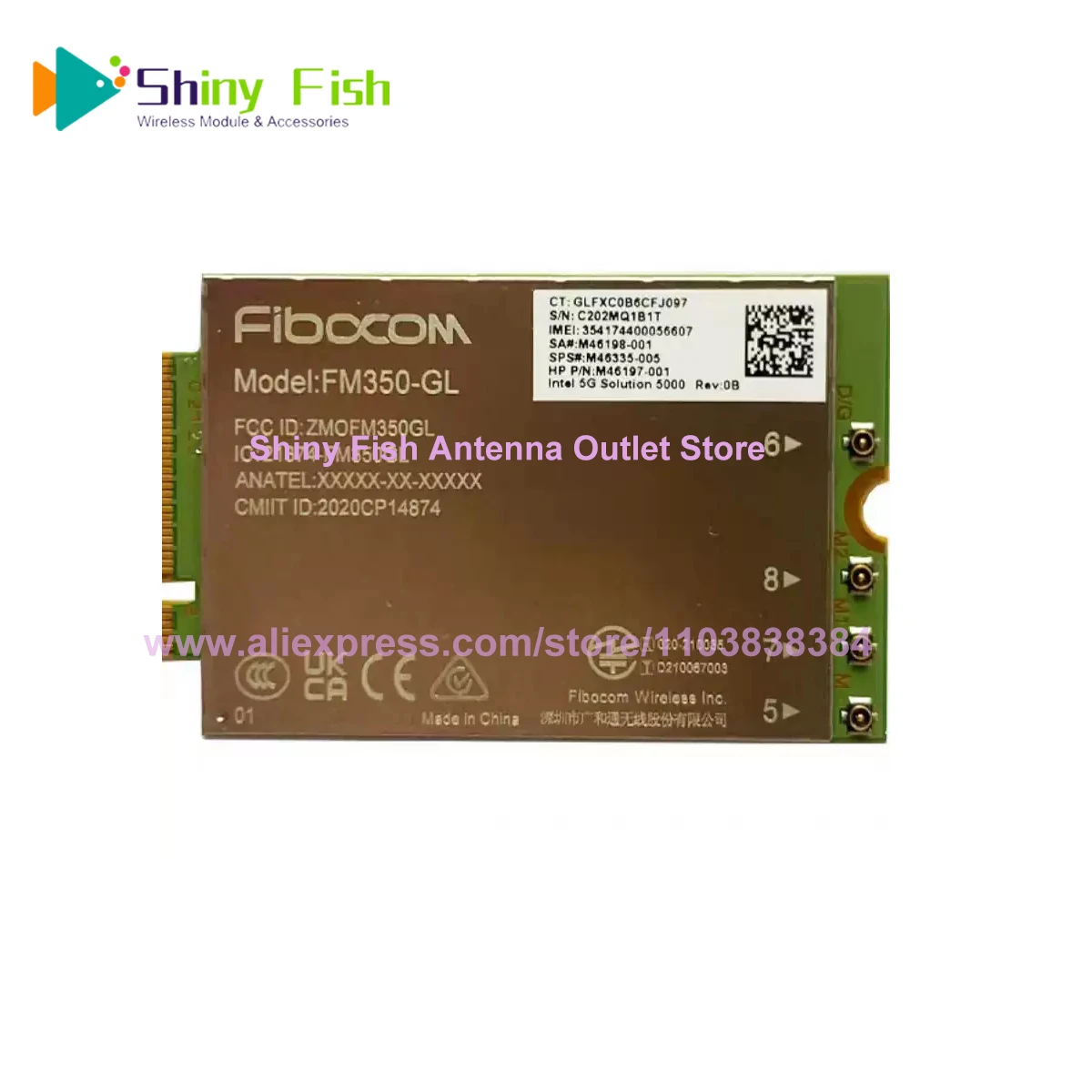Fibocom FM350-GL 5G NR Sub6 M.2 Module For HP Laptop SPS#M46335-005 5G ...