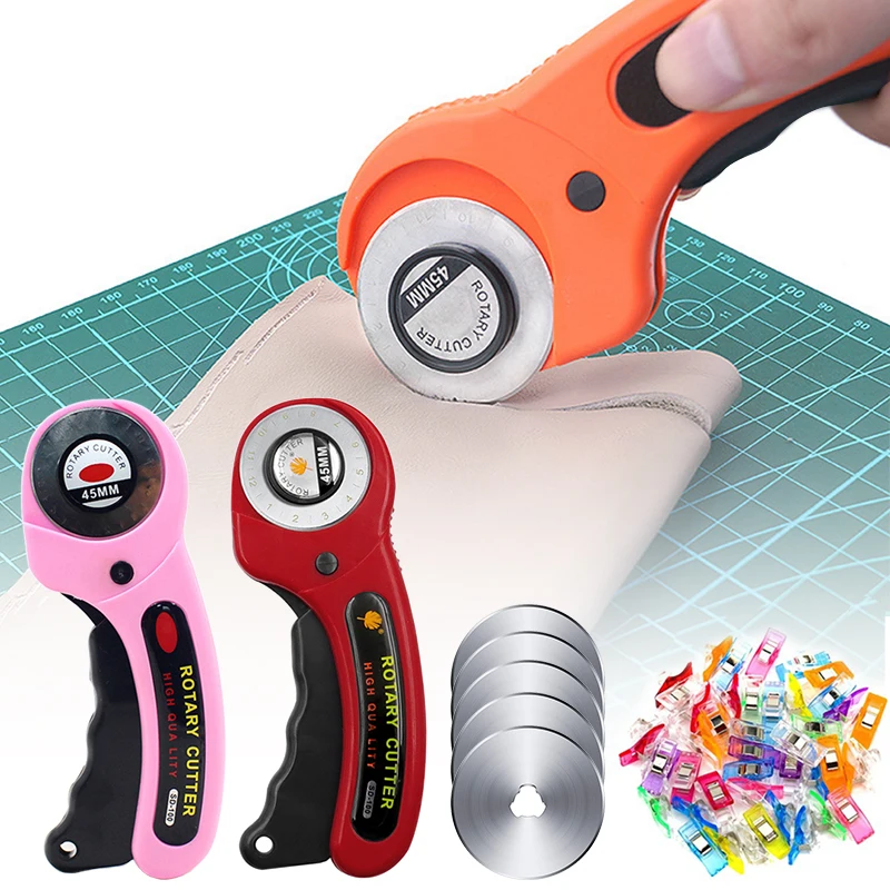 45mm Rotary Cutter Set Leather Craft Cutting Tool with Ergonomic Handle ...