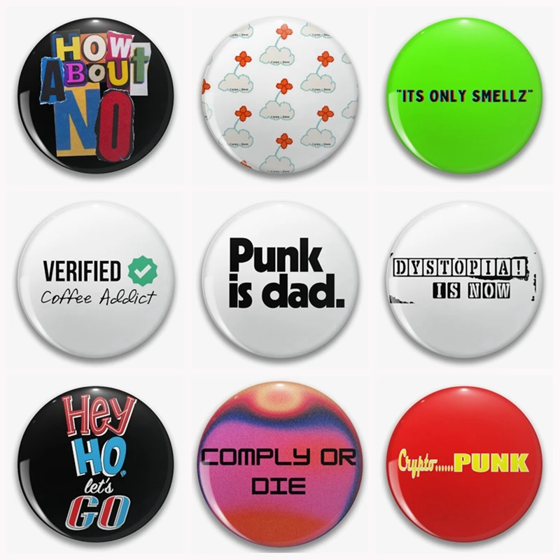 58mm-Punk-Funny-Slogan-Button-Pin-Rules-Not-Rulers-Brooch-How-About-No ...