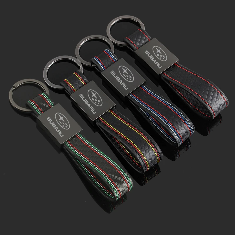 Leather-Car-Keychain-Key-Rings-Pendant-for-Subaru-WRX-DRL-XV-STI-Legacy ...