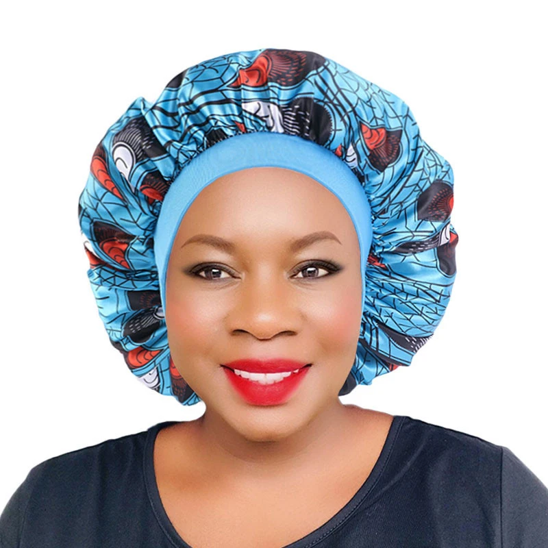 satin-night-cap-for-afro-hair-African-Patterns-Print-Night-Sleep-Cap ...