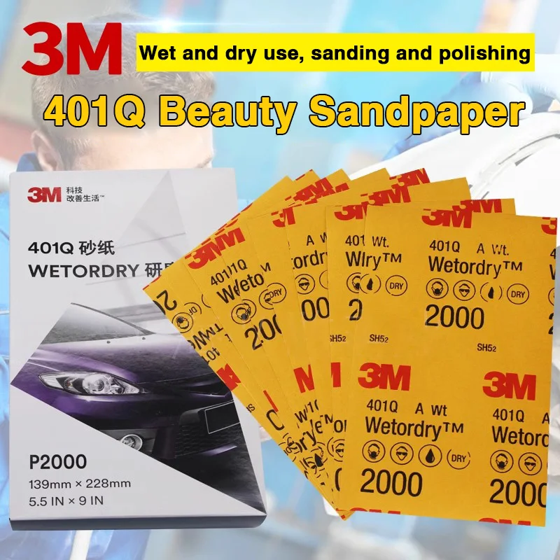 3M-sandpaper-2000-grit-1500-Paint-surface-finishing-Dry-sanding-Hydro ...