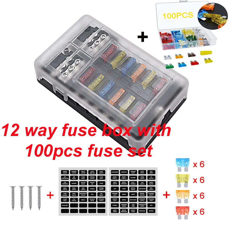 Universal-12-Ways-6-Ways-Blade-Fuse-Holder-Box-12V-32V-Fuse-Block-Car ...