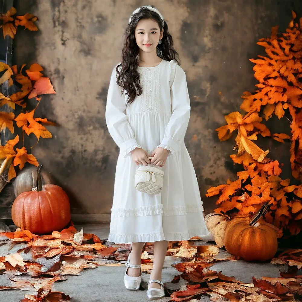 Girls outfits Maxi Princess Dresses for Kids White Dress Clothing ...