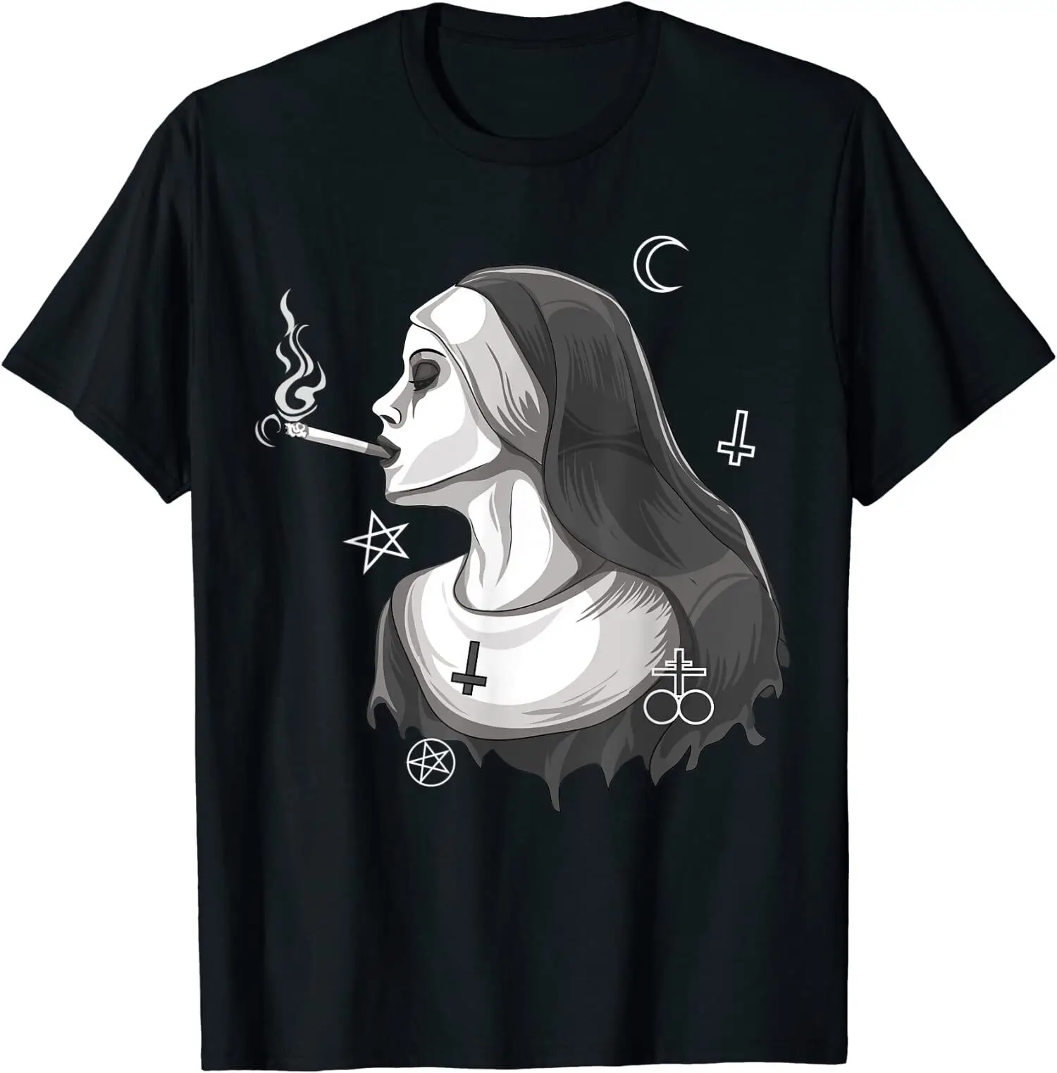 Dark Nun Satanics Occult Gothic Evil O Neck Cotton T Shirt Men Casual ...