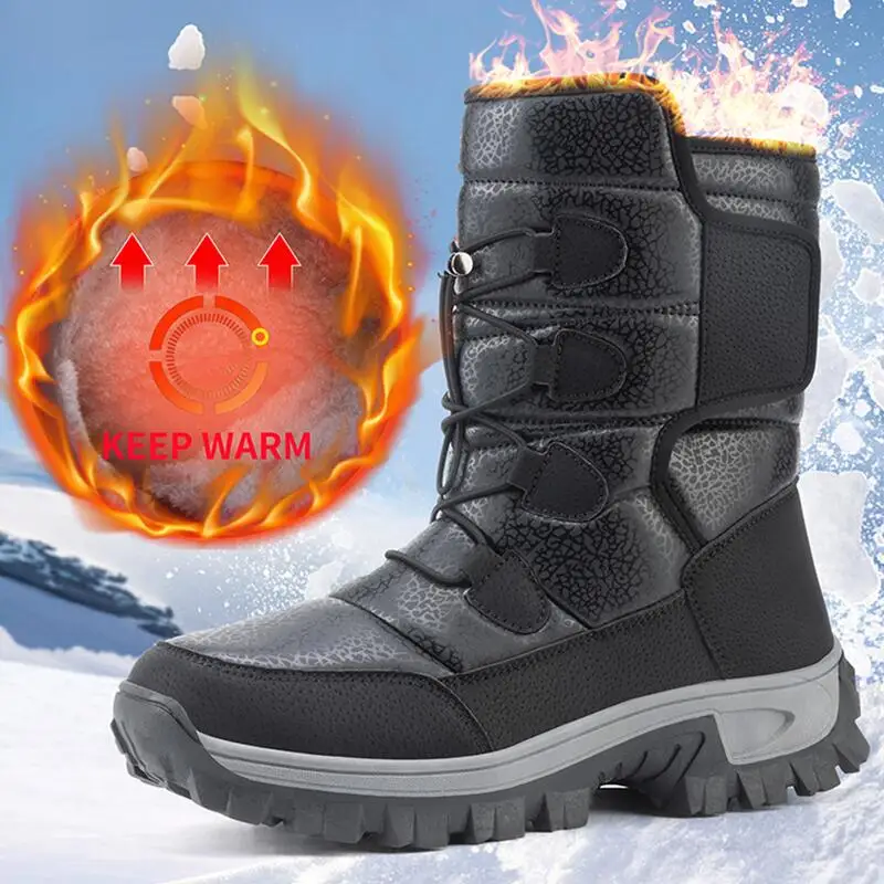 Botas-de-nieve-c-lidas-de-felpa-para-hombre-botines-de-moto ...