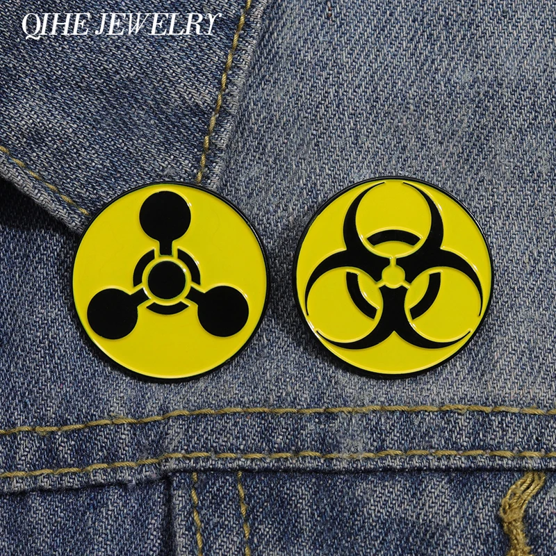 Radioactive-Sign-Brooch-Radiation-Symbol-Nuclear-Enamel-Pin-Attention ...
