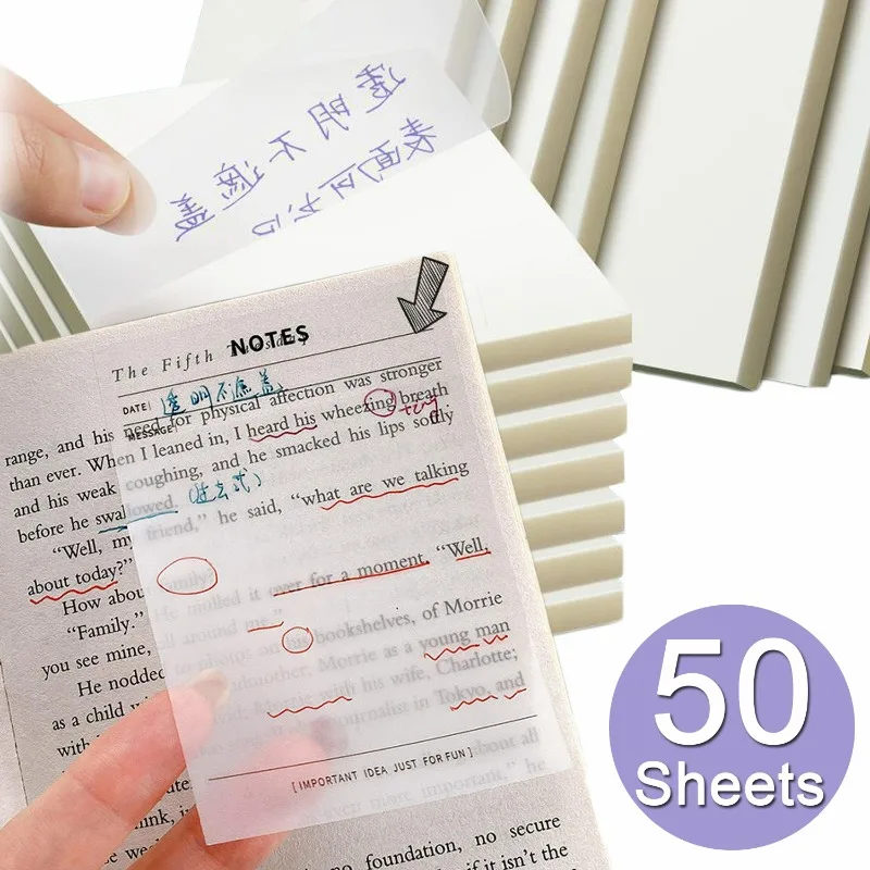 Clear-Glitter-Sticky-Notes-Matte-Transparent-Memo-Pad-Waterproof-Self ...