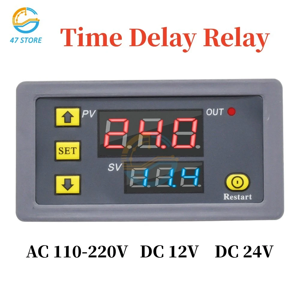 AC 110V 220V 24V T3230 Digital Time Delay Relay LED Display Cycle Timer Control Switch ...