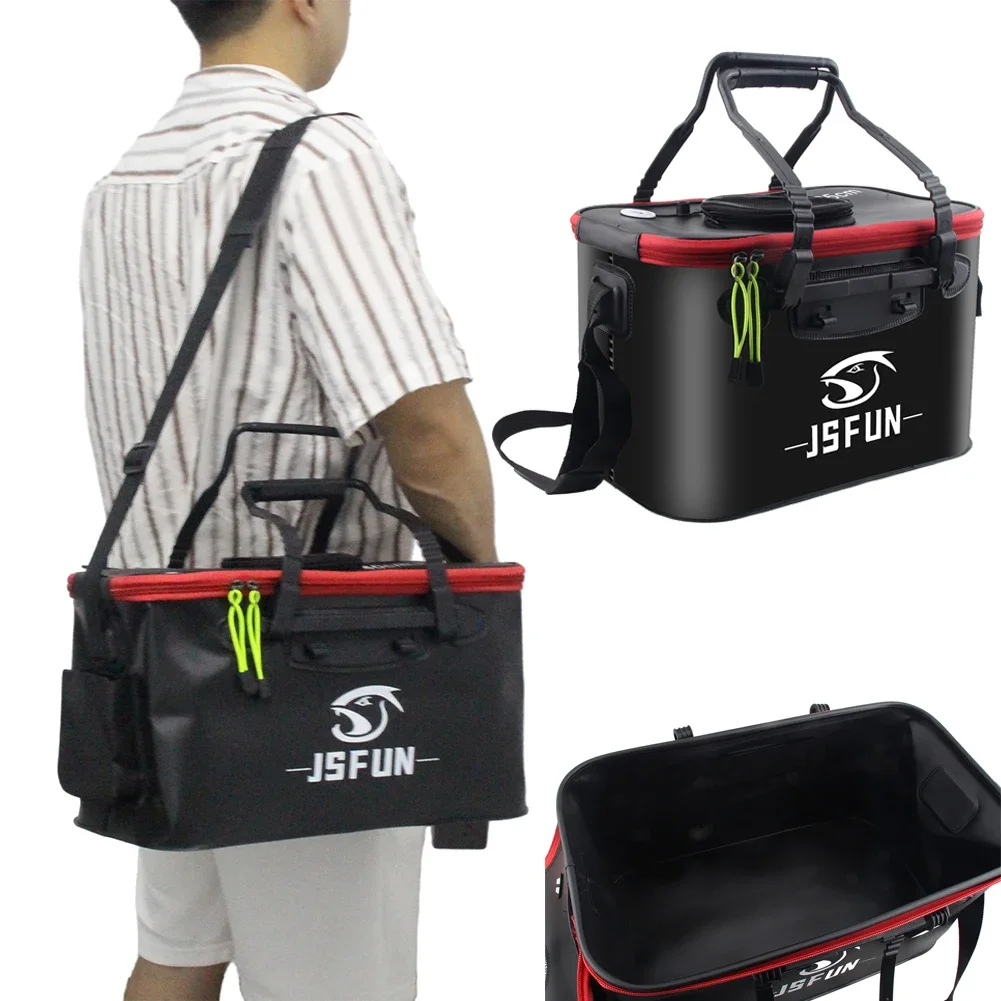 EVA-Fishing-Bucket-Carrying-Handles-Collapsible-Live-Fish-Box-with-Side ...