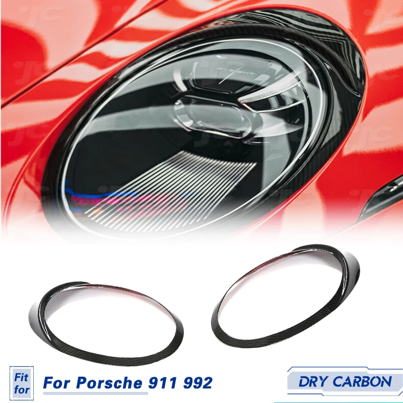 Front-Headlight-Eyebrows-Eyelids-Dry-Carbon-For-Porsche-911-992-Carrera ...
