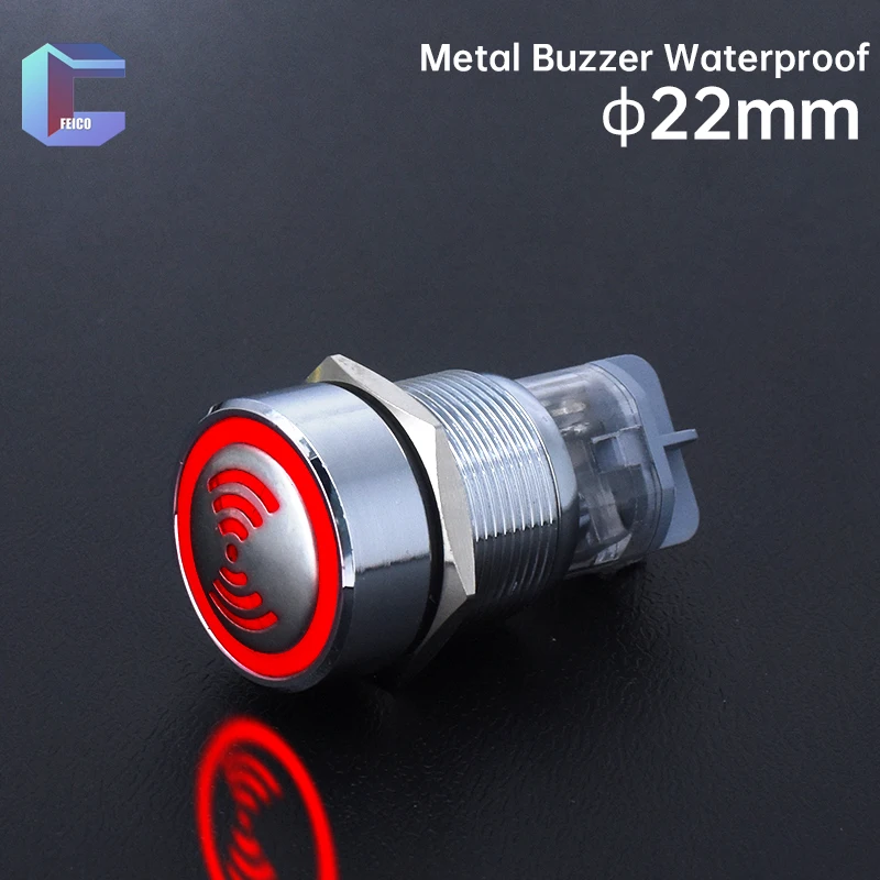 16-19-22mm-Metal-Buzzer-Flashing-Red-LED-Intermittent-Sound-Waterproof ...