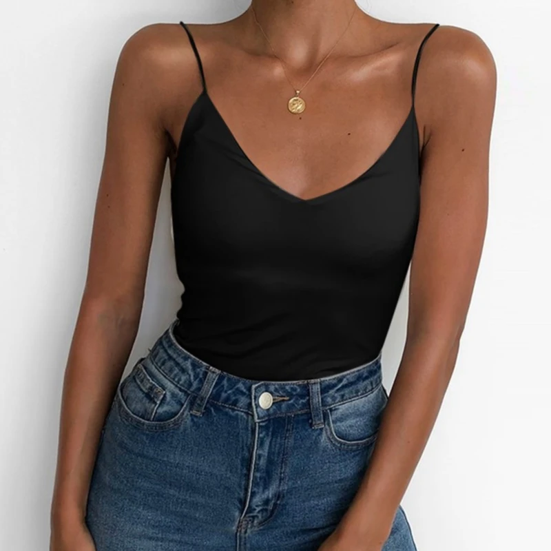 Summer Sexy Women Thin Wild Solid Camis Vest Tank Tops Female Strap ...