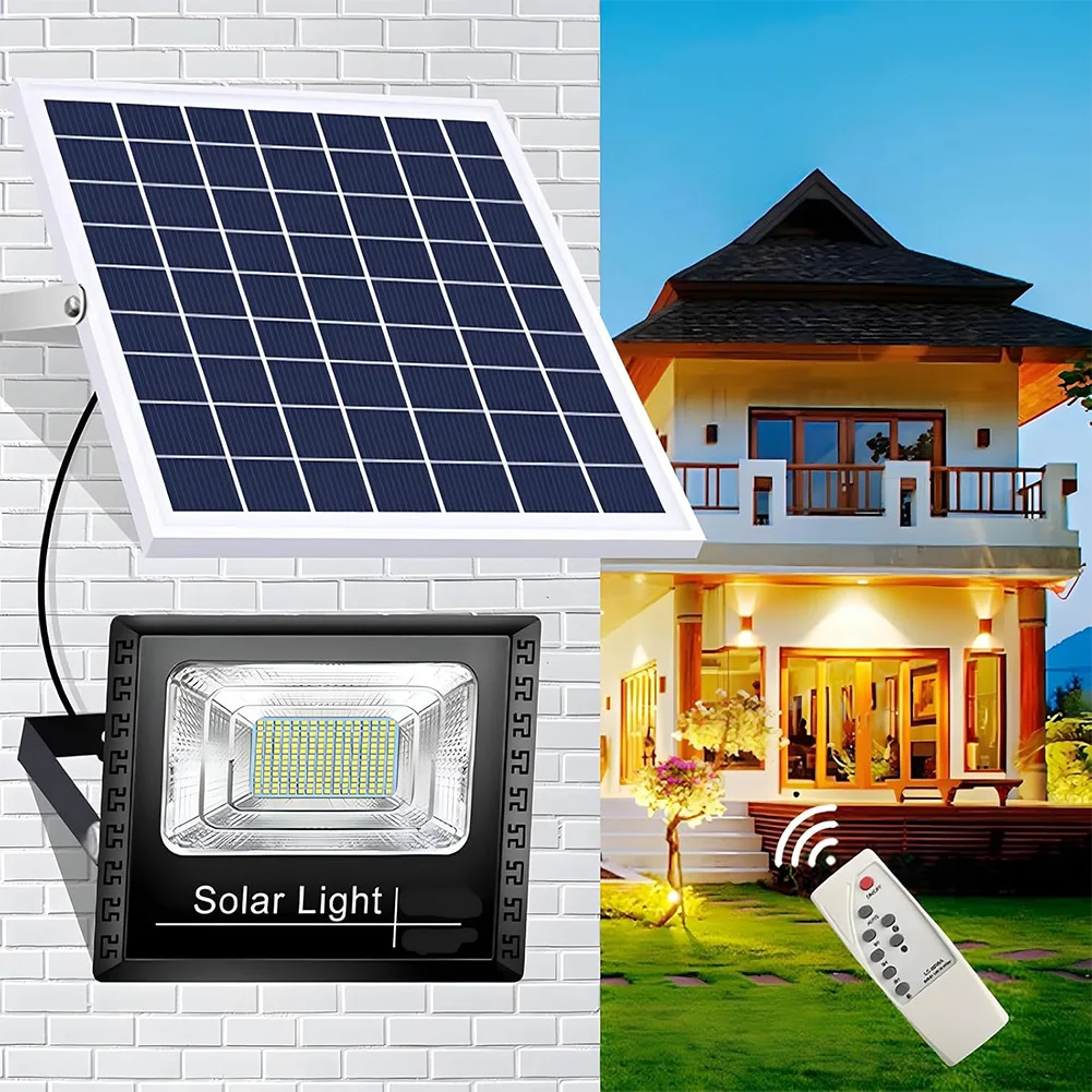 30W 25W 1000mAh Solar Flood Lights Remote Control Powered Spotlight ...