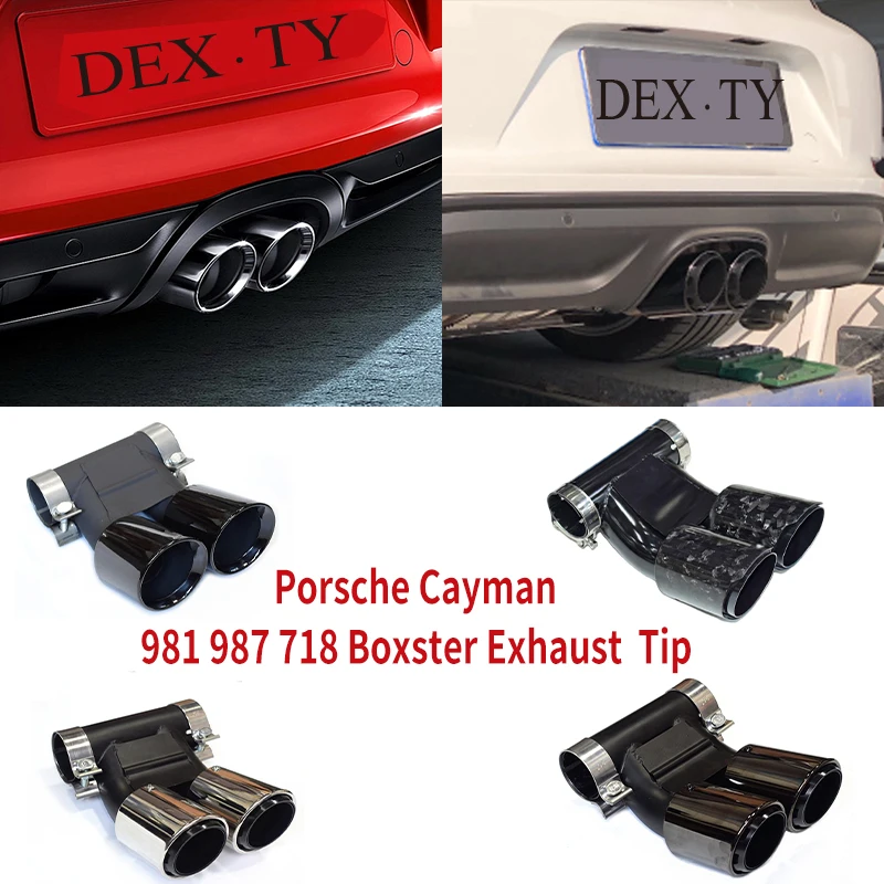 For-Porsche-Cayman-981-987-718-Boxster-Rectangle-Exhaust-Tip-Upgrade-in ...
