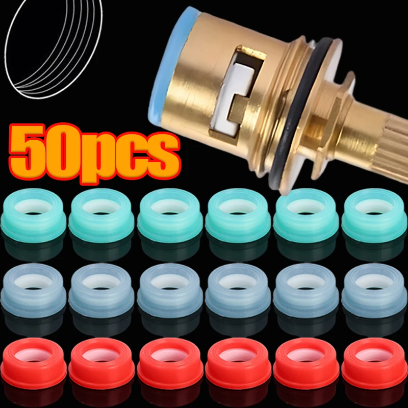 50/10PCS Faucet Valve Core Silicone Gasket Bathroom Parts Replacement ...