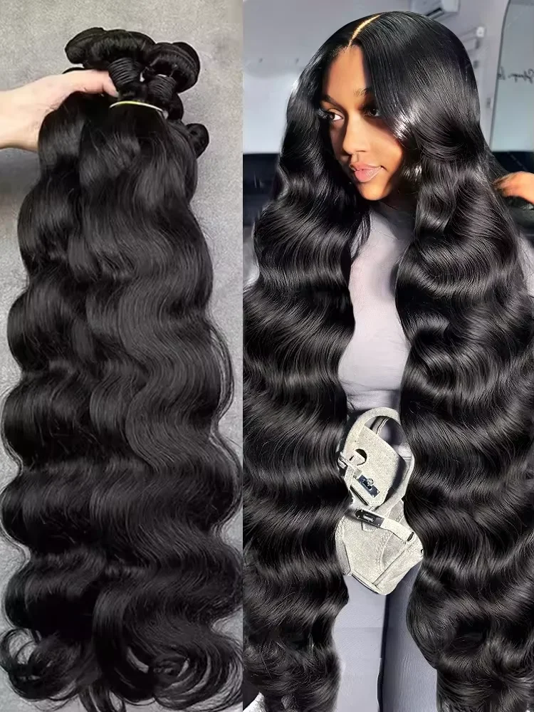 30 40 Inch Body Wave Brazilian Hair Weave Bundles 12A Wavy Wave 3 4 ...