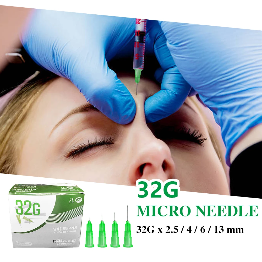 100pcs-Painless-Meso-Needle-32G-34G-30G-4-13-6mm-Disposable-Micro ...