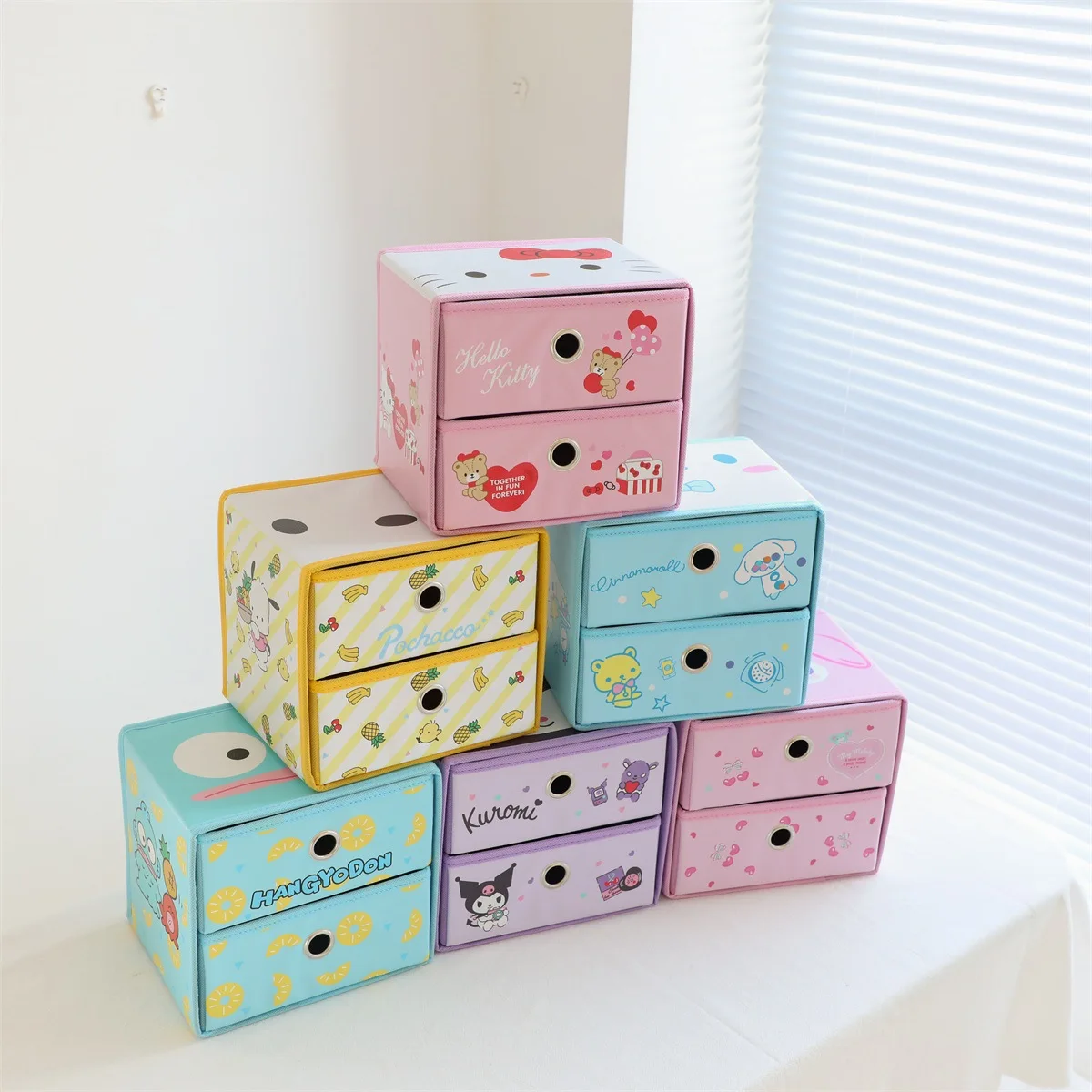 Kawaii Sanrio Kuromi Cartoon Foldable Drawer Jewelry Box Anime ...