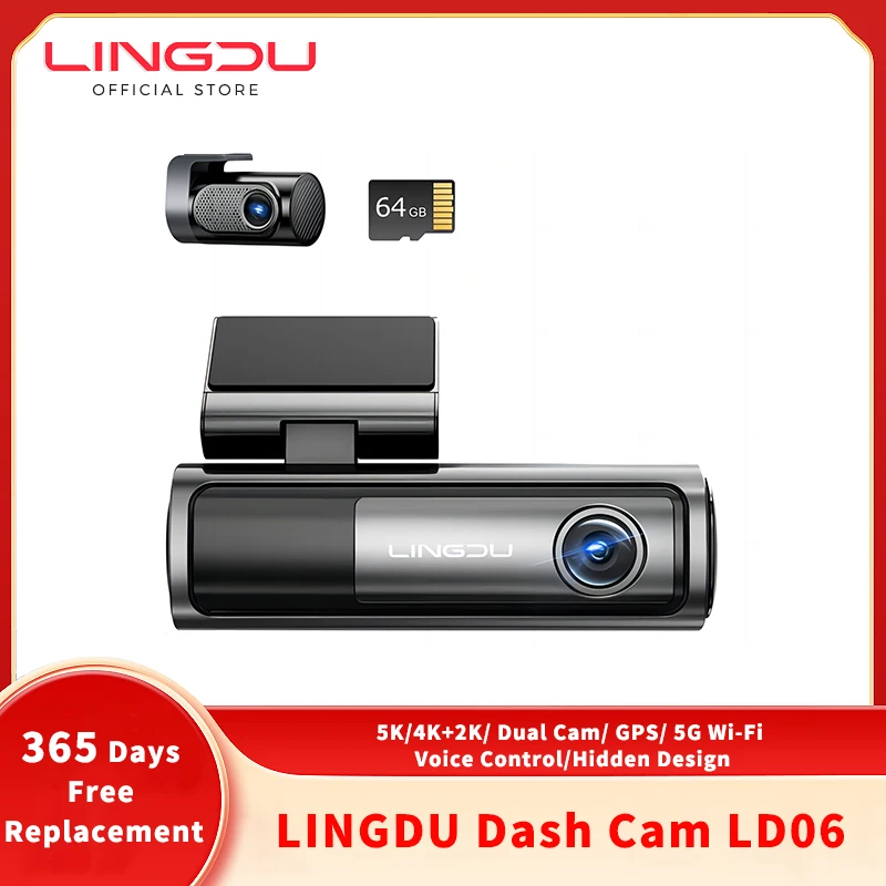 LINGDU-LD06-Dash-Cam-5K-2160P-Front-Dash-Camera-Built-in-5GHz-WiFi-GPS ...