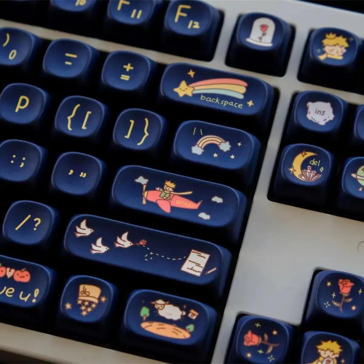 Little-Prince-Cartoon-Cute-Keycap-Blue-MOA-PBT-Sublimation-Personalized ...