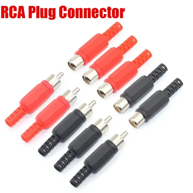 Red Black Welding RCA Plug Socket Male Female DC Soldering Terminal ...