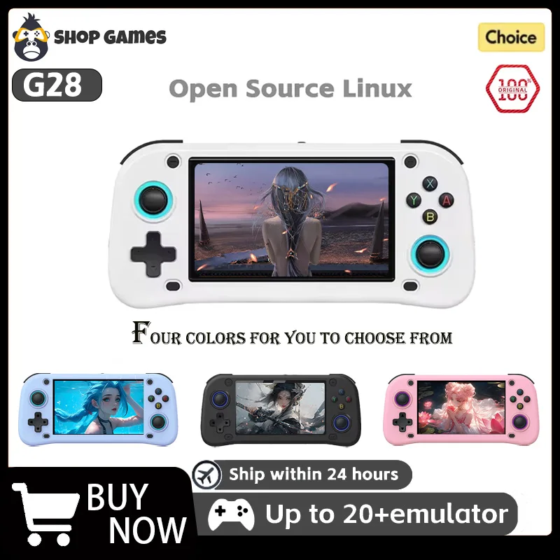 G28 Retro Handheld Video Game Console Linux System 4.3 Inch IPS Screen ...
