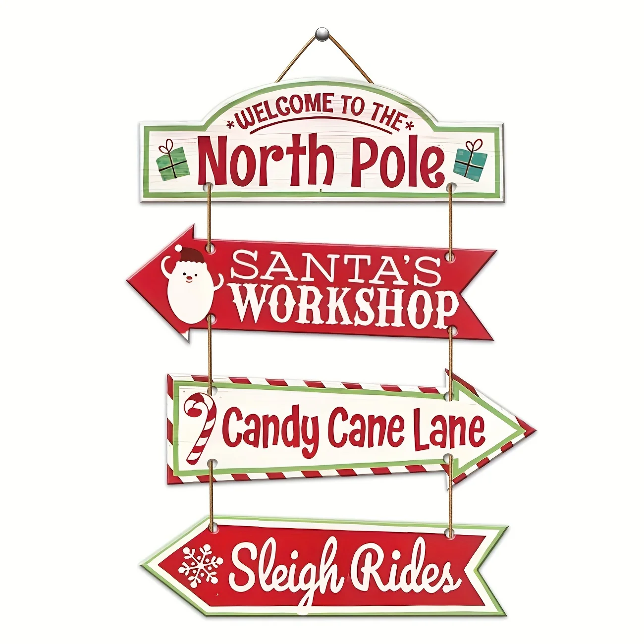 4Pcs-Wooden-Christmas-Sign-Rustic-Hanging-Arrow-Signs-Christmas-Party ...