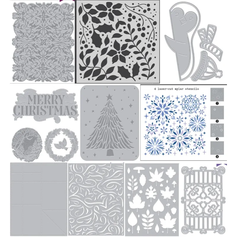 Merry-Christmas-Winter-Forest-Filigree-Tree-Perforation-Fall-Pattern ...