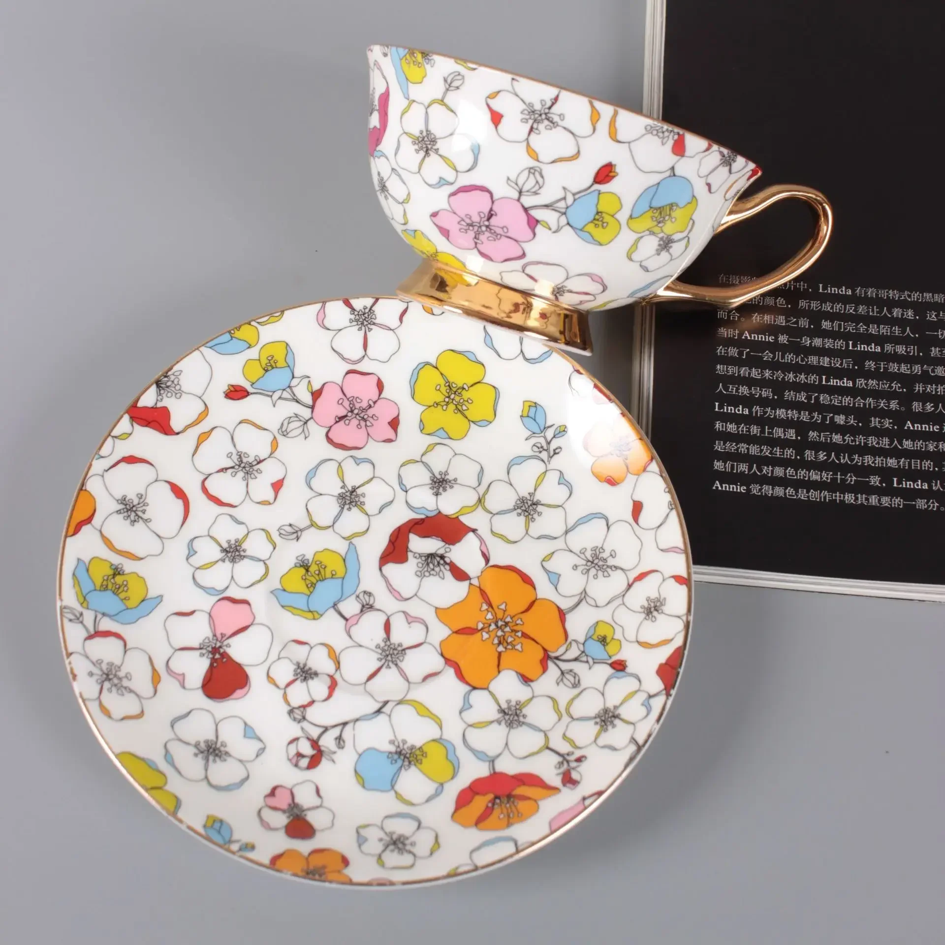 European-Coffee-Cup-Saucer-Small-Fresh-Water-Cup-Teacup-British ...