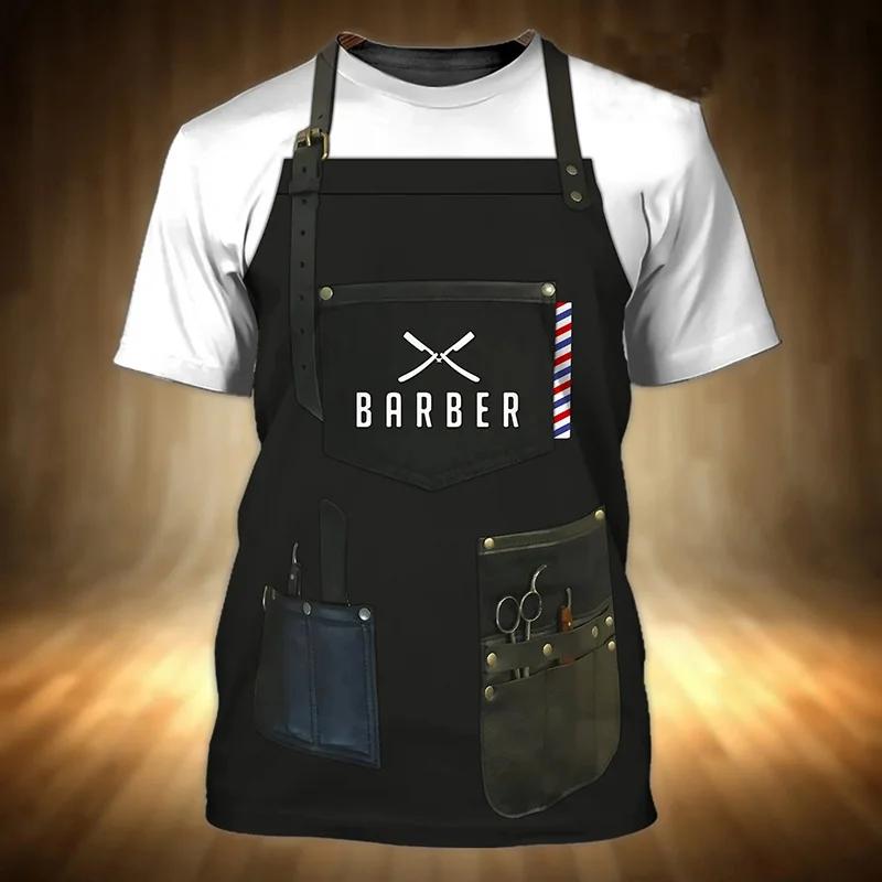 Fashion 2025 Barber T Shirt Men Women 3D Printed O-Neck Short Sleeve ...