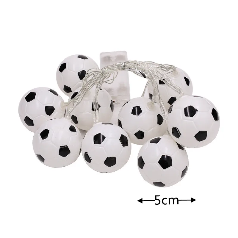 Soccer Balls String Lights 10 Led Football Garland Bedroom Home Wedding ...
