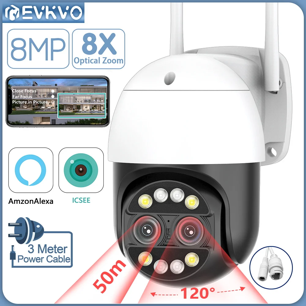 EVKVO-4K-8MP-Dual-Lens-WIFI-Surveillance-Camera-AI-Human-Tracking-8X ...