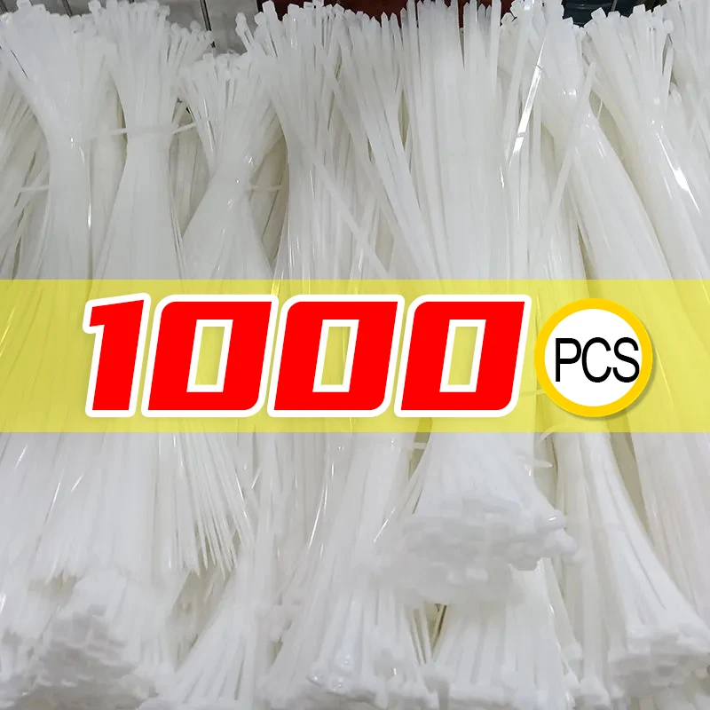 1000-100Pcs-Nylon-Cable-Ties-Self-locking-Cord-Ties-Straps-Adjustable-Cables-Fastening-Loop-Home ...