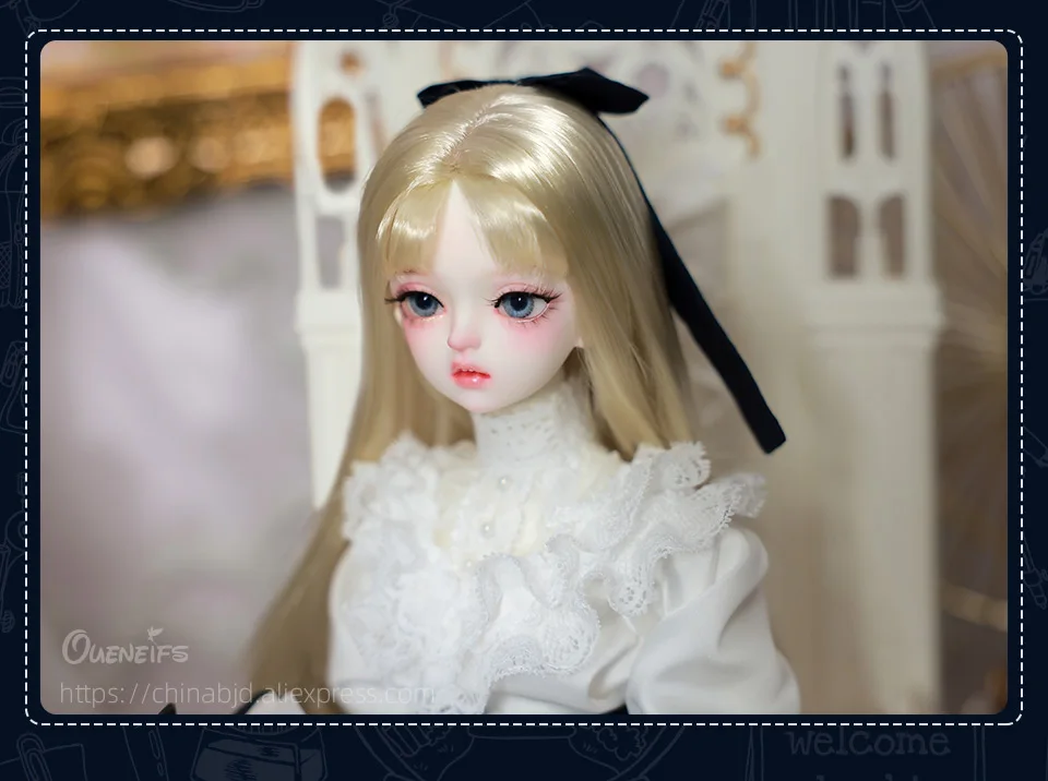 BJD Doll 1/4 Yue 41cm With Luts Girl Body Fullset Of Delicate Pearl Lace Blouse And Dress Style ...