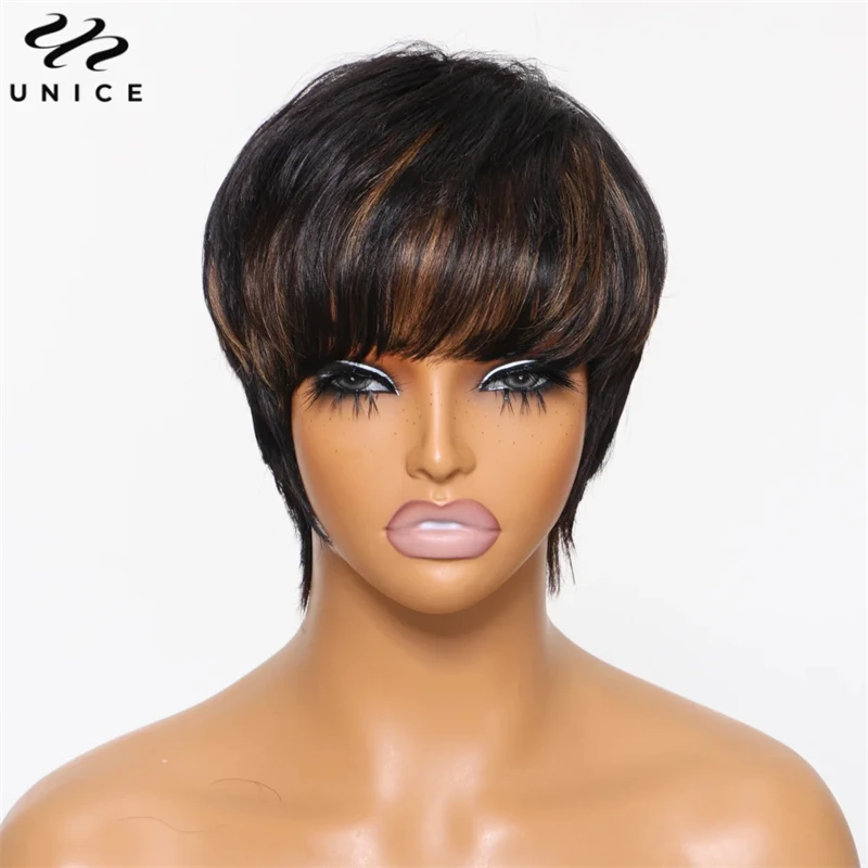 UNice-Pixie-Cut-Wear-Go-Glueless-Wig-6INCH-Short-Human-Hair-Wig-With ...