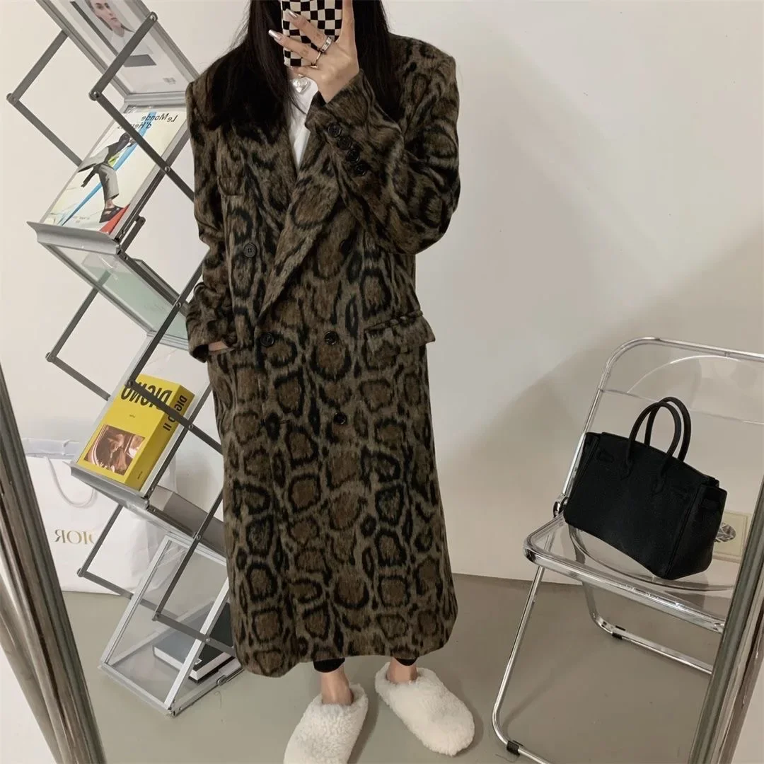 Double-breasted-leopard-print-suit-woolen-coat-for-women-2024-winter ...