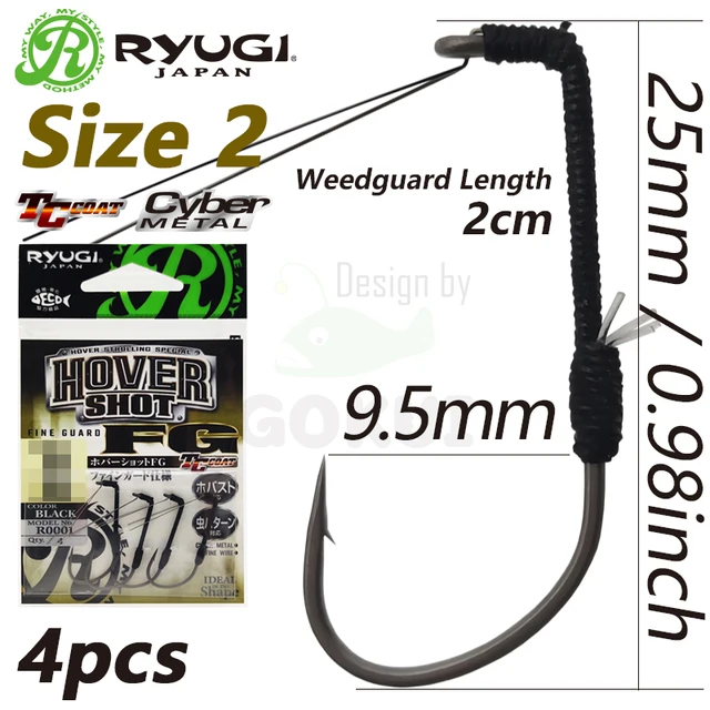 RYUGI Weedless Hook Guard Japan Original Hooks Wacky Worms Fishing Lure ...
