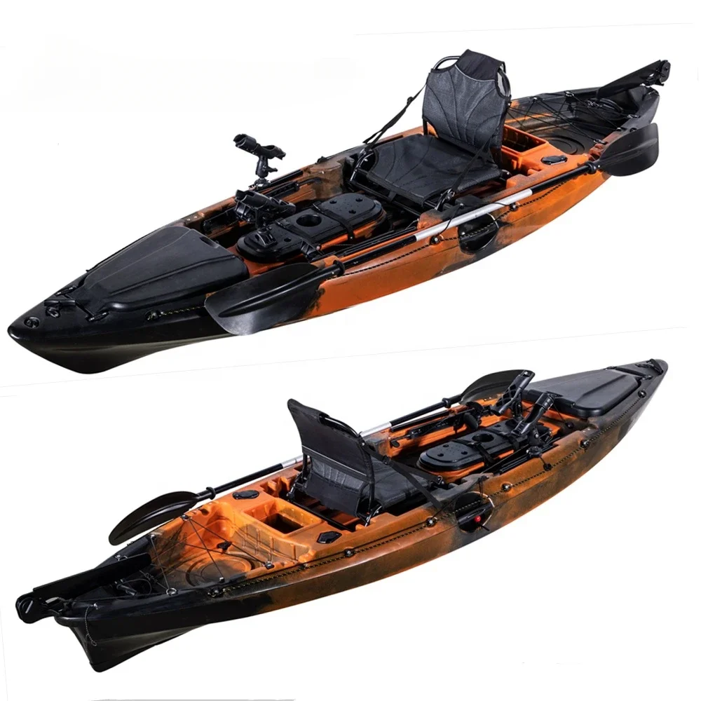 10ft-Single-Fishing-Kayak-Plastic-Canoe-Fin-Pedal-Pro-Angler-Rowing ...