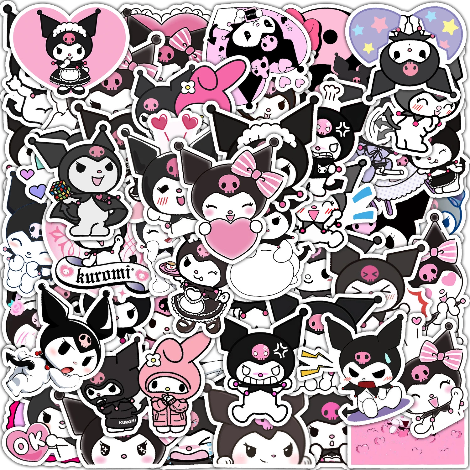 Anime Pvc Stickers Kawaii | Kuromi Stickers 100 Pcs | Kuromi Laptop ...