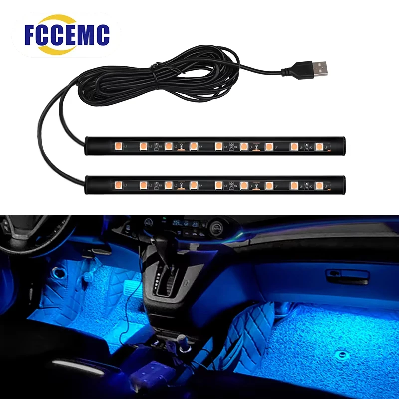 5V-LED-Car-Interior-Ambient-FootLight-with-USB-Backlight-Lighting-Auto ...