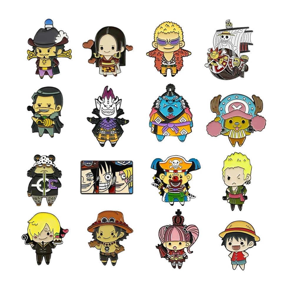 One Piece Luffy Pin Skull Enamel Pins เข็มกลัดอุปกรณ์เสริมตัวอักษร ...