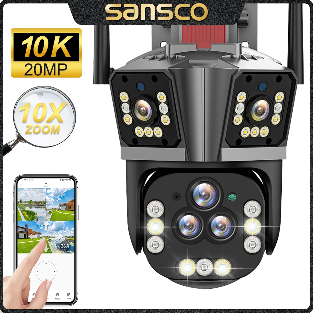 SANSCO-10K-20MP-Five-Lens-WIFI-PTZ-Camera-Three-Screen-Automatic ...