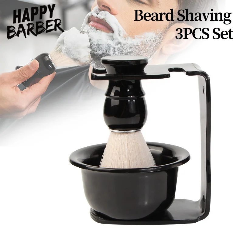 3in1 Professional Beard Shaving Set With Shaving Clean Brush Foam Soap ...