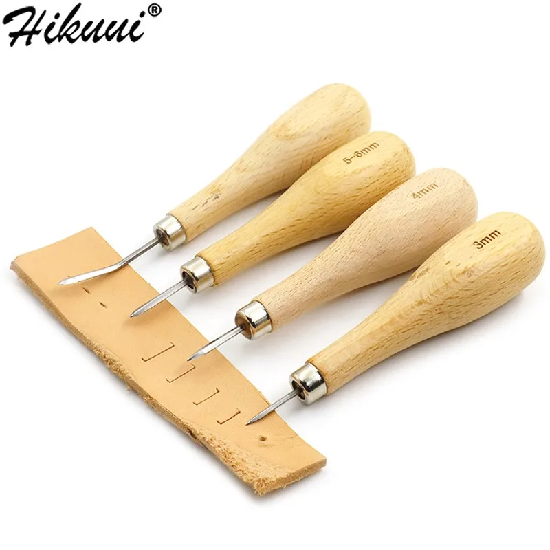 1Pc-Wooden-Diamond-Rhombus-Awl-Curved-Cone-DIY-Leather-Stitching-Sewing ...