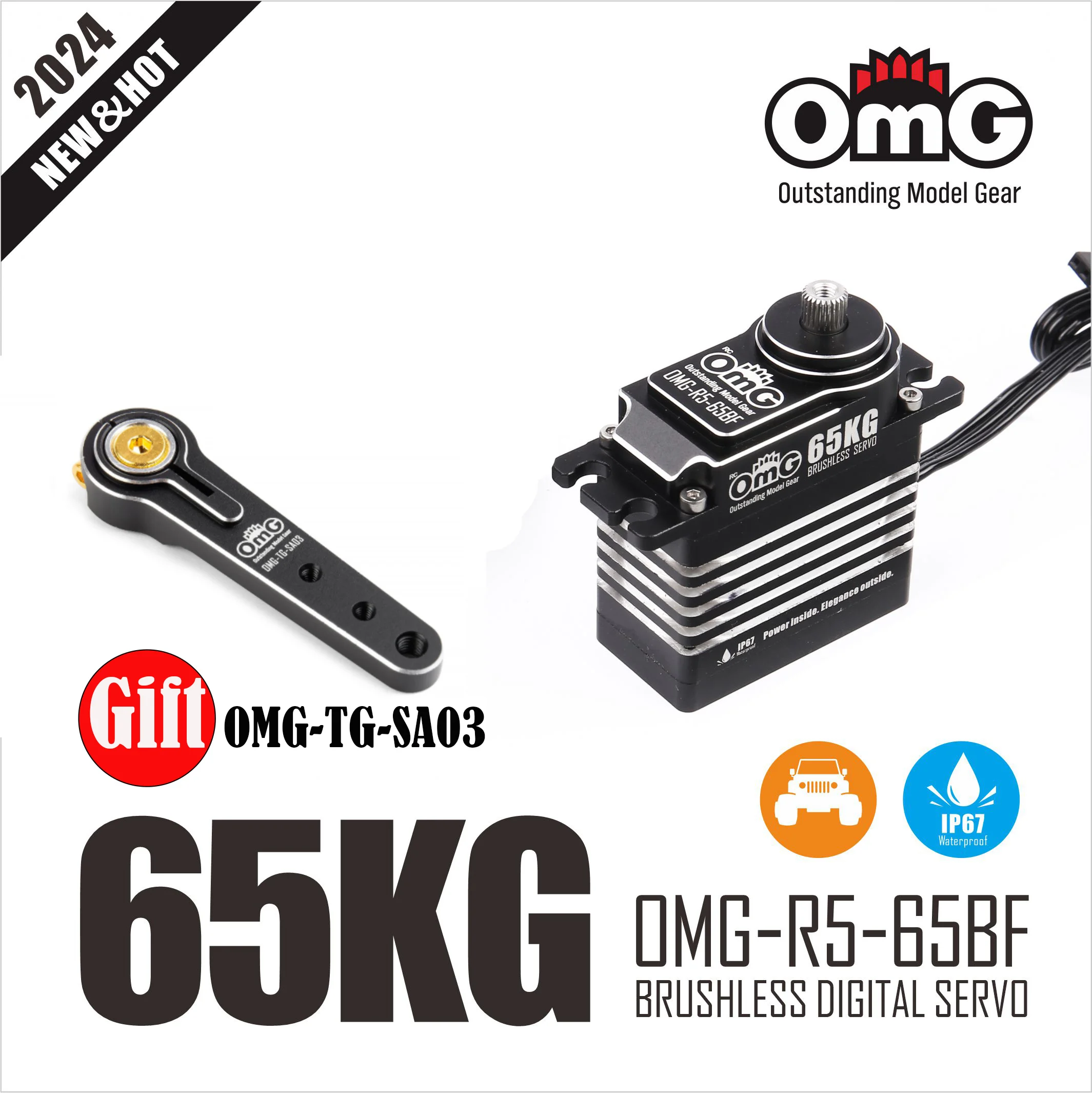 OMG-R5-65BF-65kg-Brushless-Digital-Standard-Servo-Magnetic-Encoding ...